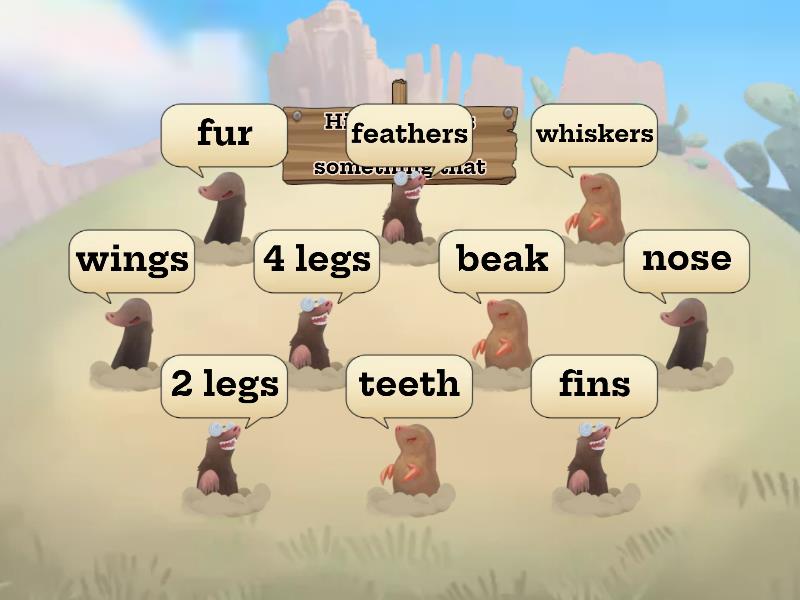 Whack the mole Parts of the body - Whack-a-mole