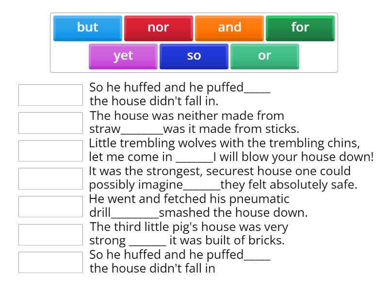 Coordinating Conjunctions A - Match up