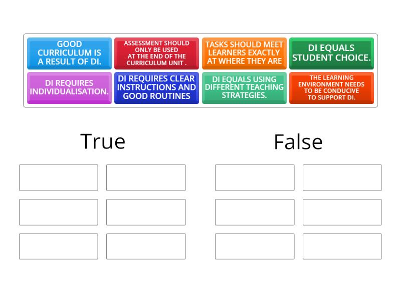 True or False? - Group sort