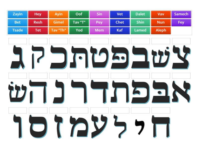Aleph-Bet First 20 Letters - Match up
