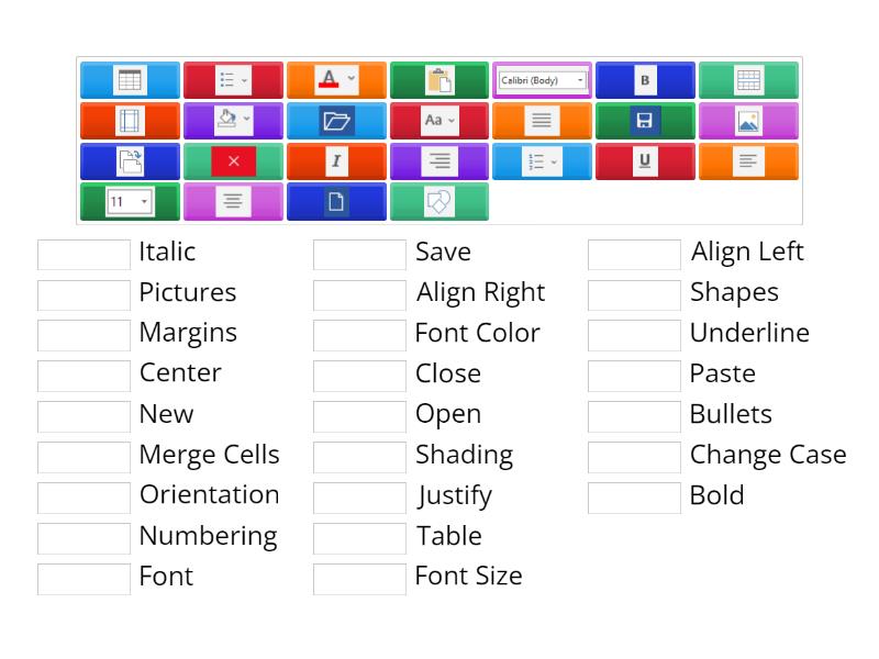 Tools pada Microsoft Word Kelas X - Match up
