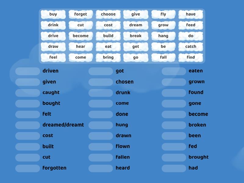 Past Participle Practice - Match up