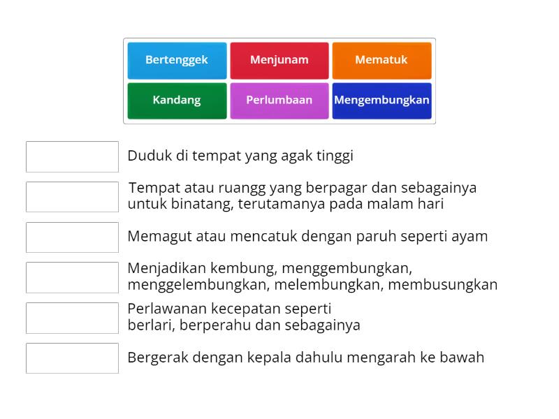 Padankan perkataan dengan maksud yang betul - Match up