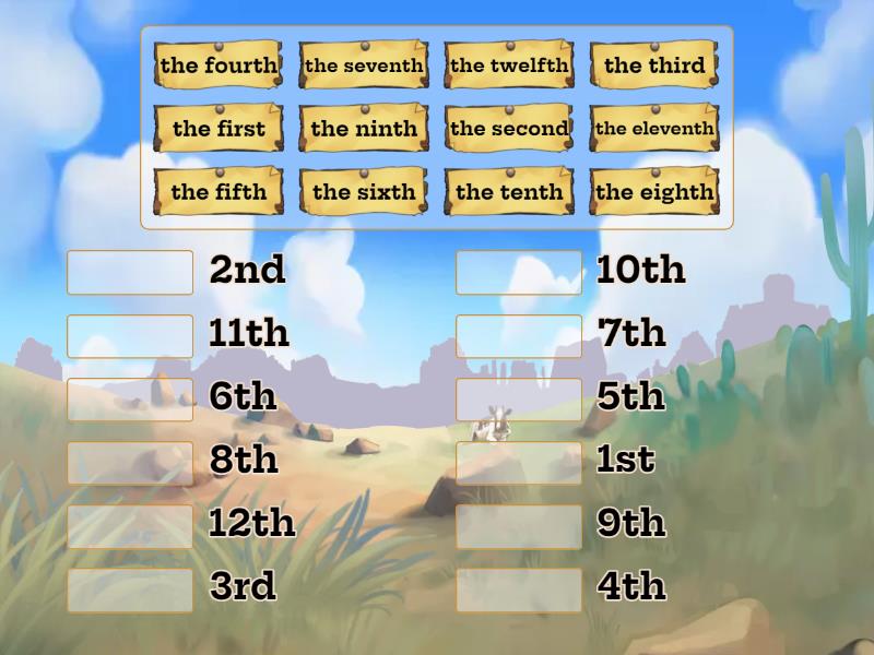 Ordinal numbers 1st-12th (1) - Match up