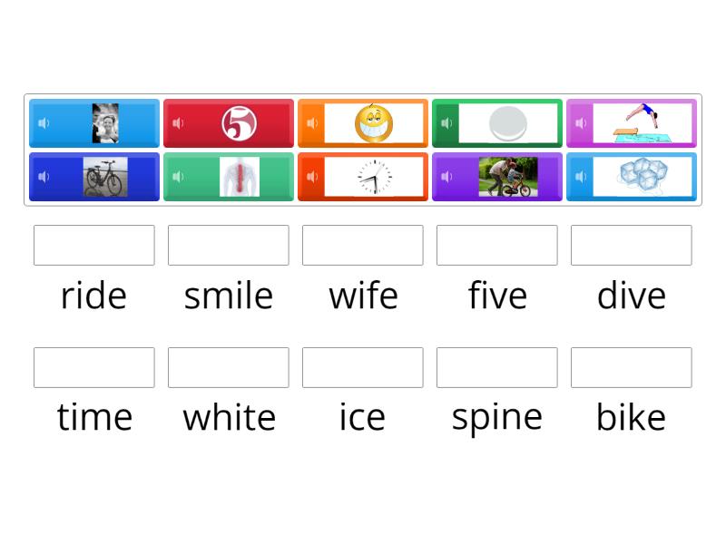 Phase 5 phonics i-e split digraph (audio supported pictures) - Match up
