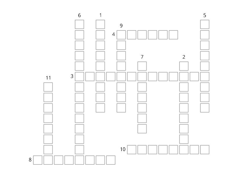 Mots croisés - Les pièces de la maison - Crossword