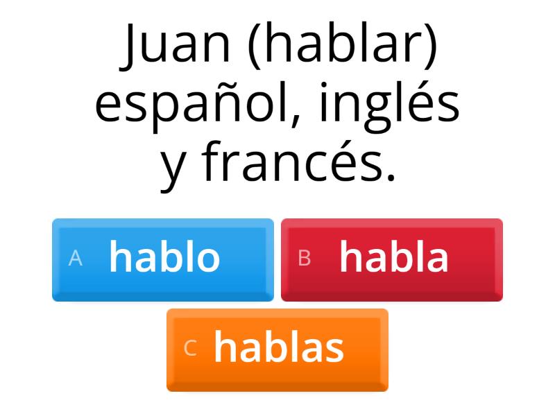 Presente simple: verbos regulares - Quiz