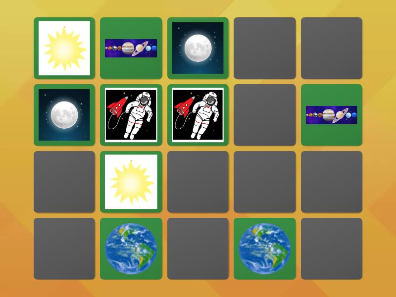 1-MEMORY vocabulario El Espacio - Matching pairs