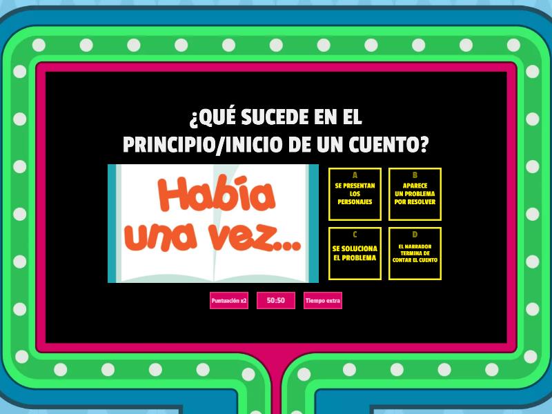 Partes del cuento- - اختبار الألعاب التلفزية