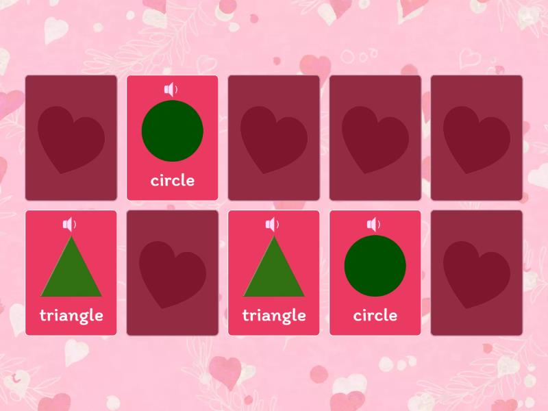 2d shape memory match with audio - very simple - Matching pairs