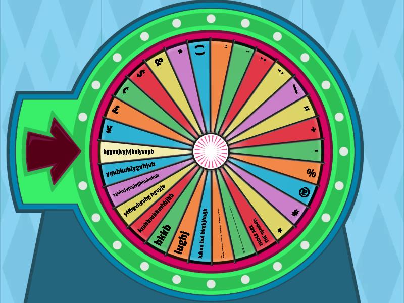 Money signs + symbols+ramdom letters - Spin the wheel