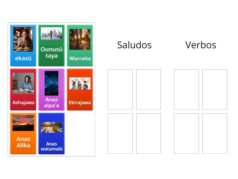 Saludos Y Verbos en Wayunaiki - Group sort