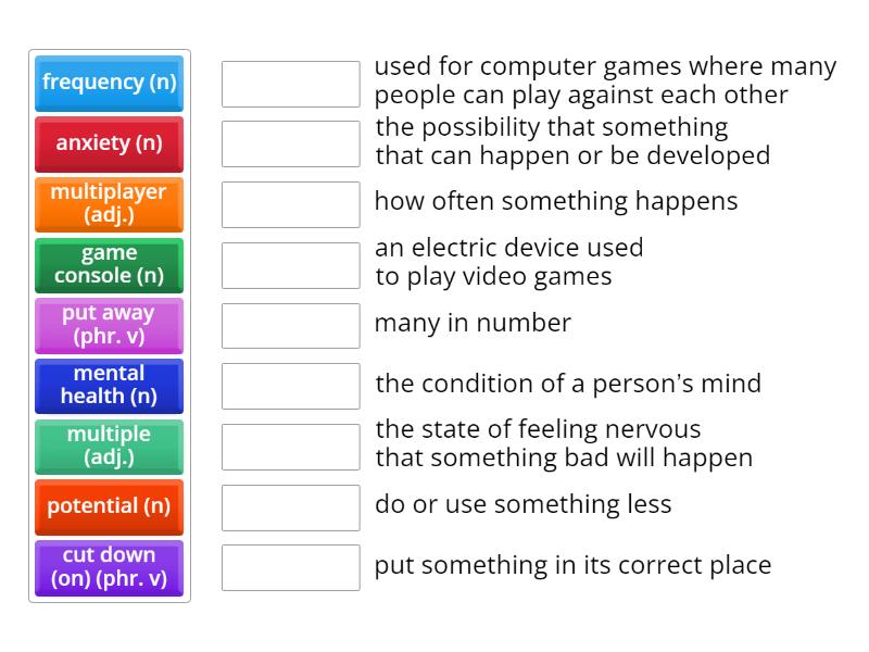 Gaming Vocabulary - - Match up