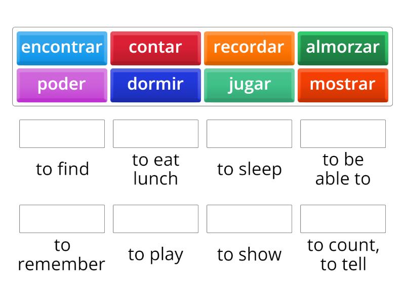 Los verbos o:ue - Match up