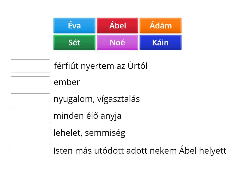 Bibliai nevek - Match up