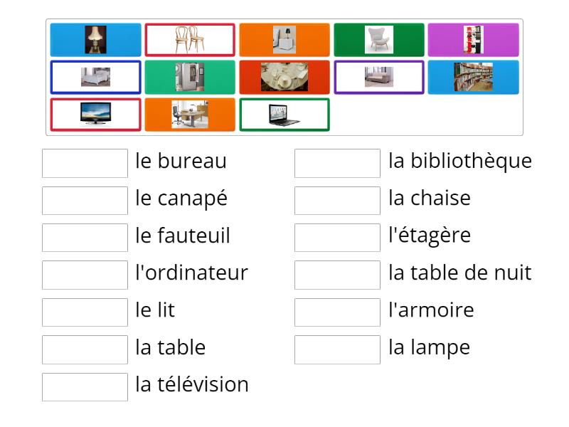 DRACO LES MEUBLES ET LES OBJETS DE LA MAISON - Match up