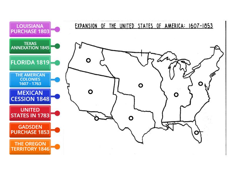 WESTERN EXPANSION MAP - Labelled diagram