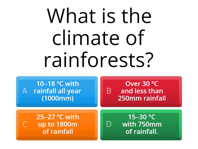 Tropical Rainforests - Quiz
