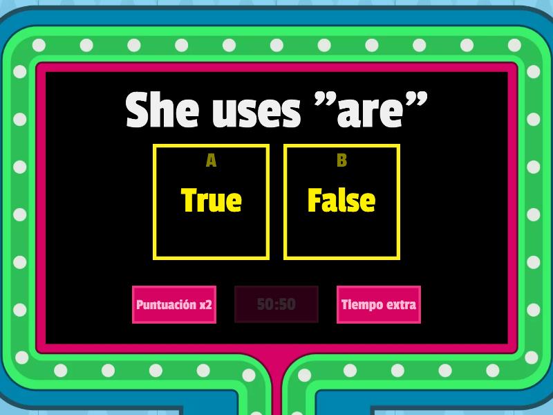 Verb to be rules matching activities - Game show de TV