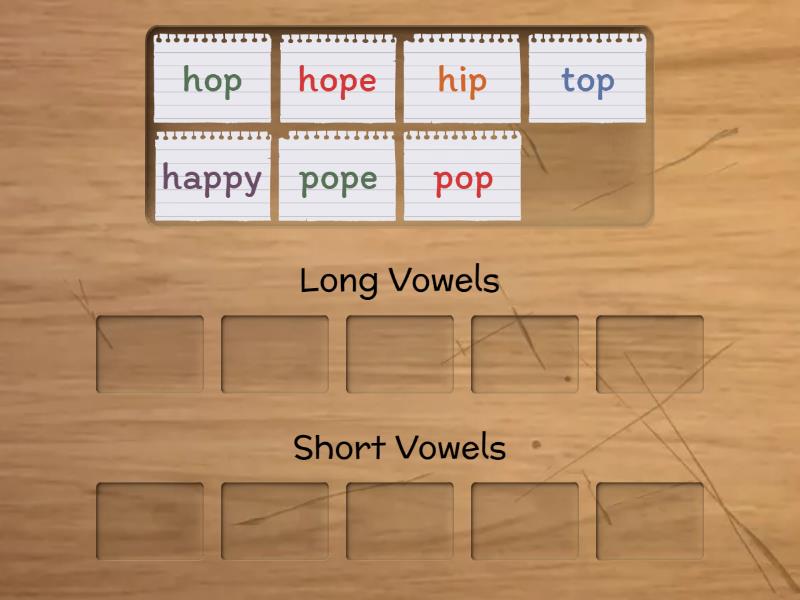 Long and Short Vowel Sounds- Grade 3 - Ordenar por grupo