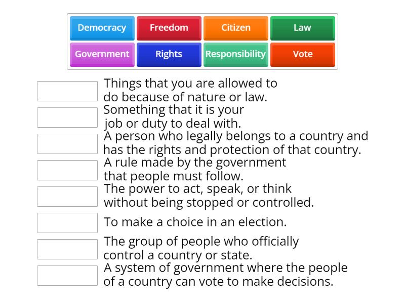 Civics - Match up