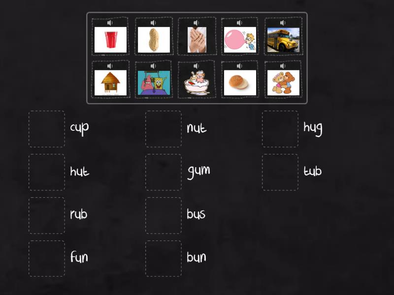 cvc word matching (short u) - Match up