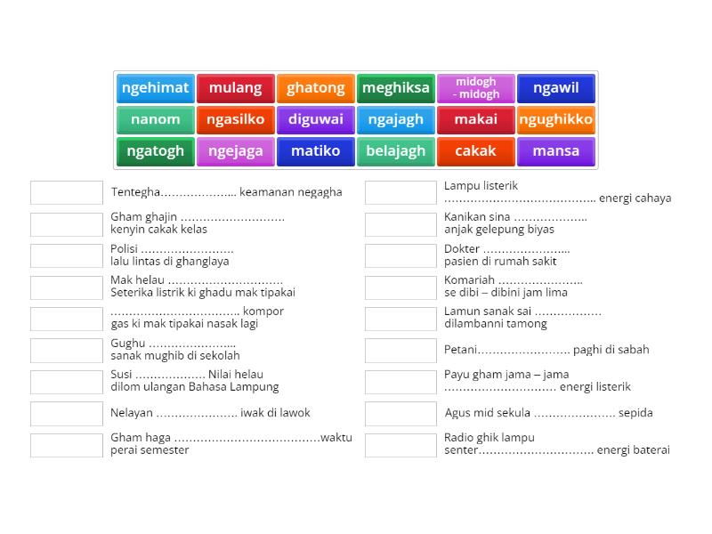 Isilah kalimat yang rumpang atau titik – titik di bawah ini dengan kata ...