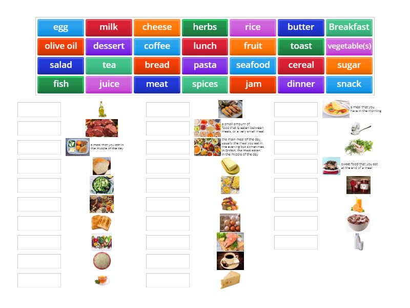 Roadmap A1 food part 1 - Match up