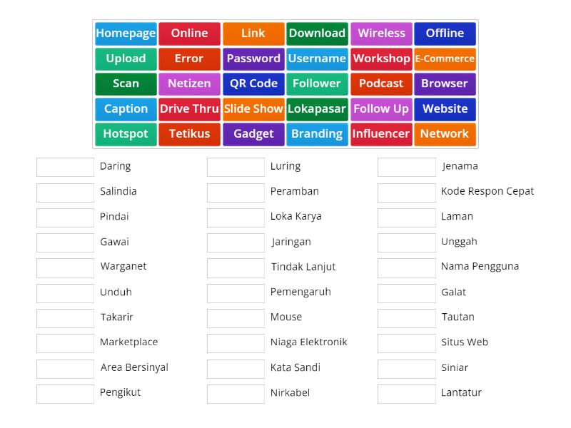 Padanan Kata - Match up