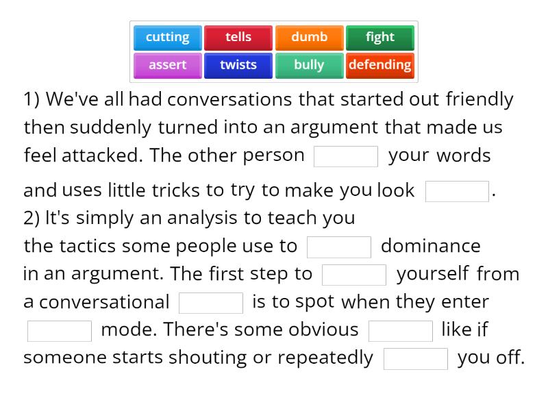 How To Effortlessly Defend Yourself In Any Argument - Complete the sentence
