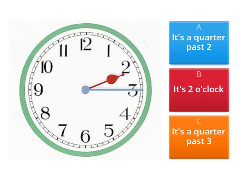 Review exercise_O`clock / half past / quarter past /quarter to - Quiz