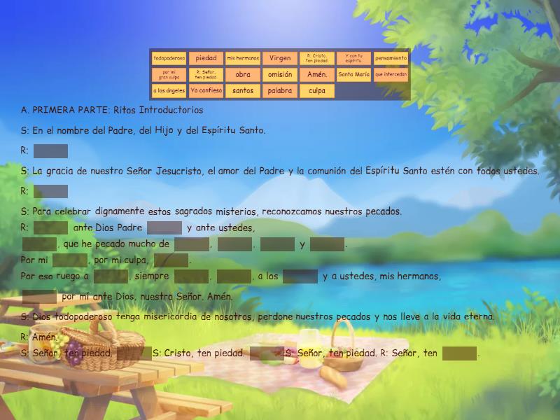 2024 1ra y 2da parte de la Misa. Oraciones - Missing word