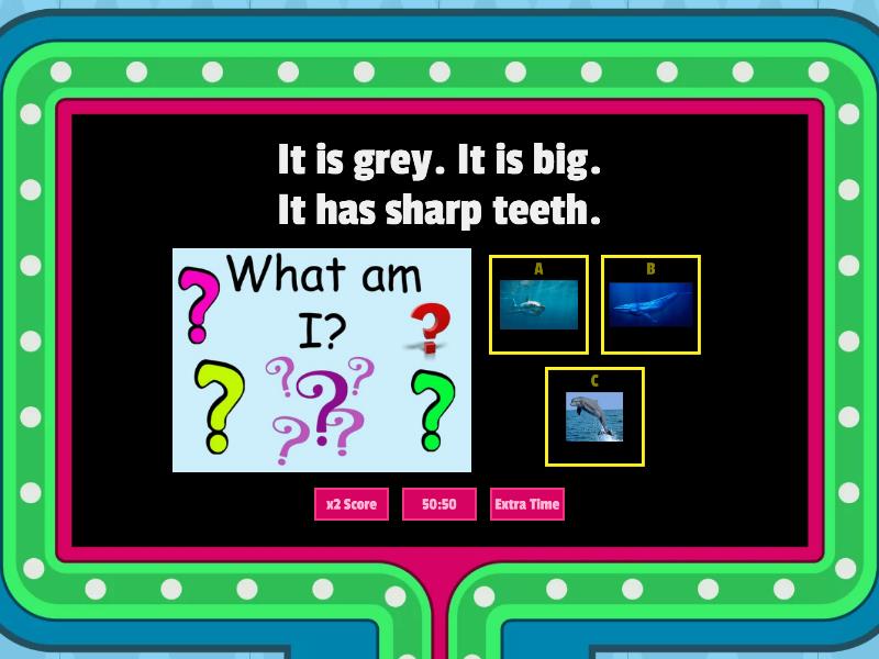 Sea Animals Guessing Game (Input 5) - Gameshow quiz