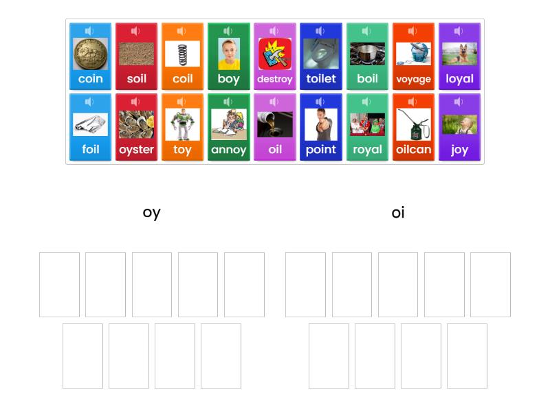 Step 2 Unit 7 oi and oy with words - Group sort