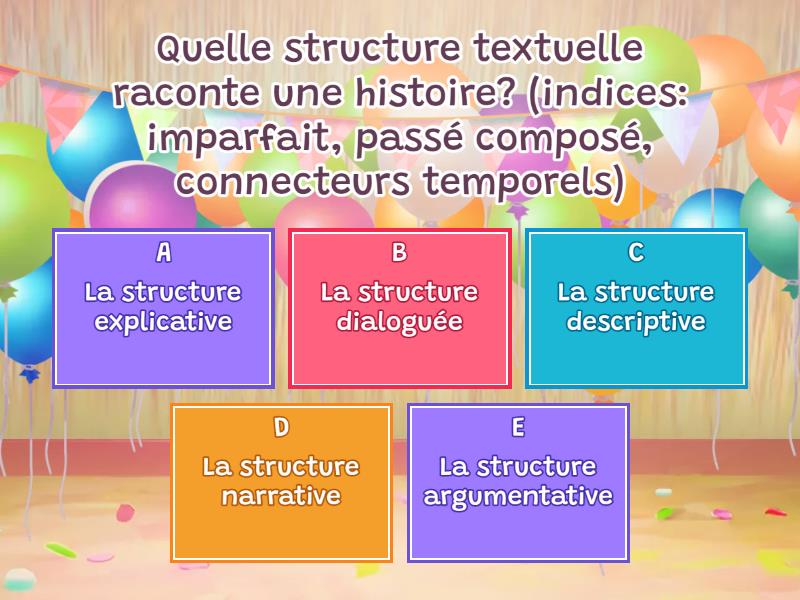 J&A - Questions pour un champion - Les structures textuelles (les types de texte) - Quiz
