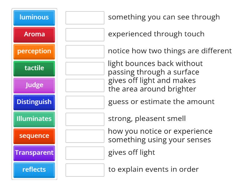 Module 2 Week 1 Vocabulary Match Up