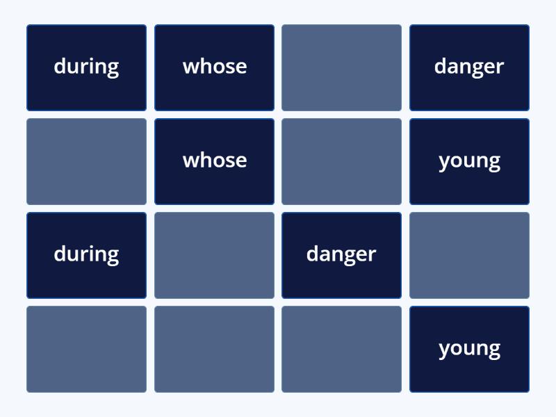 sight word concentration - Matching pairs