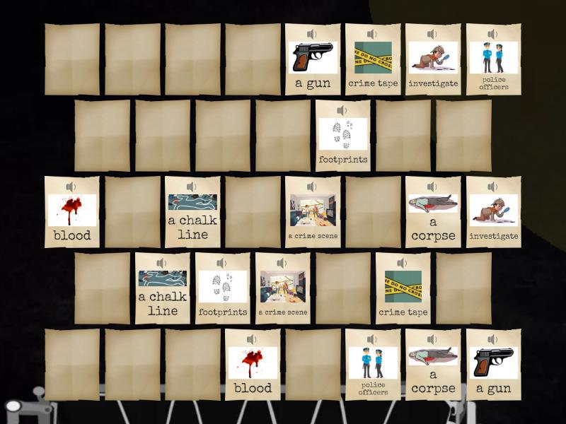 Crime scene: vocabulary - Matching pairs