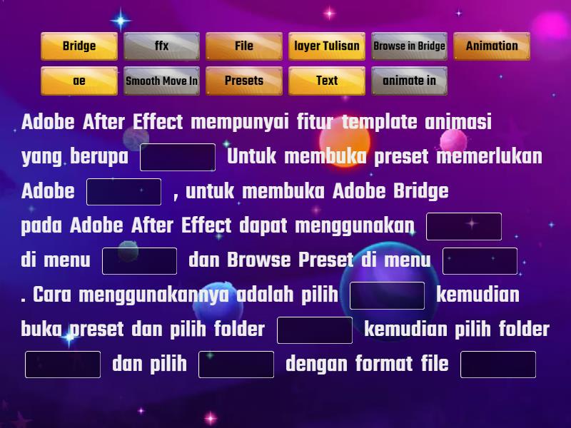 Presets Animation - Complete the sentence