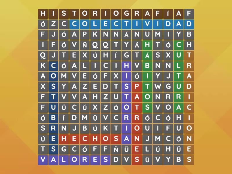 Cultura y trabajo en la historia - Sopa de letras