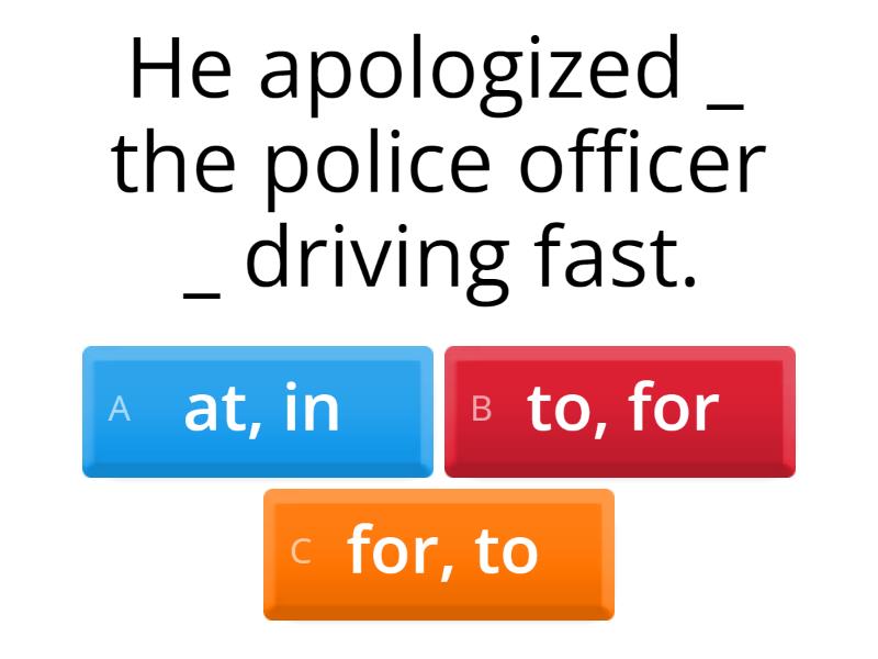 EF INTER 3B Dependent prepositions (verbs) - Quiz