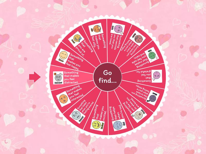 Feelings Scavenger Hunt - Spin the wheel