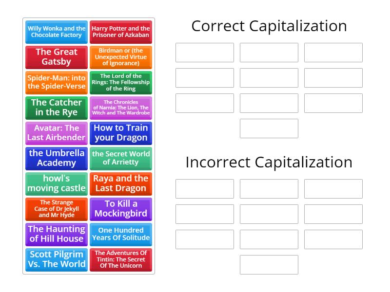 Capitalizing Titles of Works - Ordenar por grupo