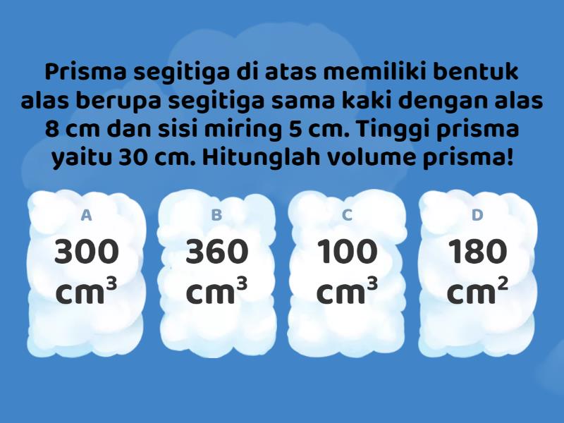 volume prisma - Quiz