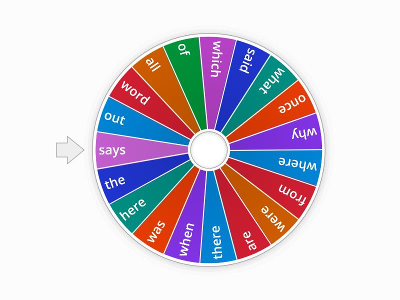 Tricky Words - Spin the wheel