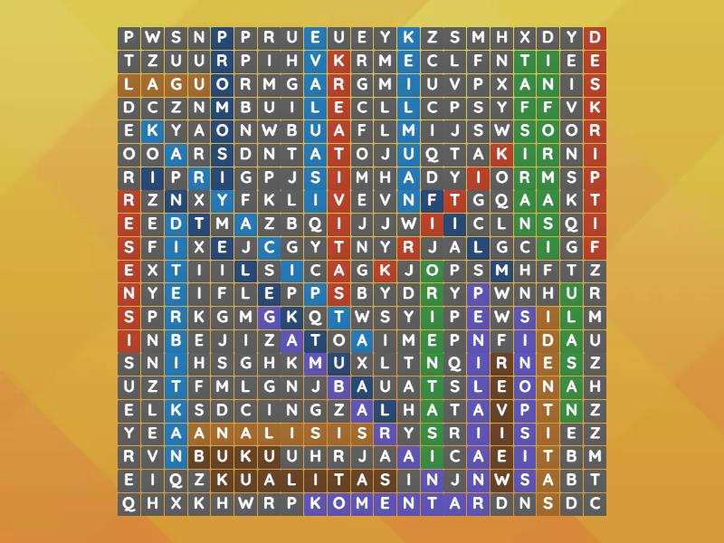 Teks ulasan - Grade 8 - Wordsearch