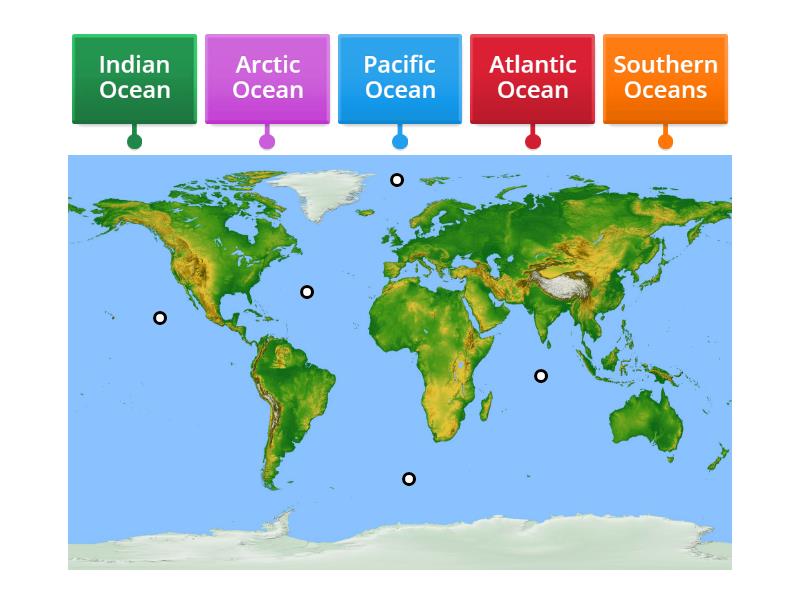 Label the Oceans - Labelled diagram