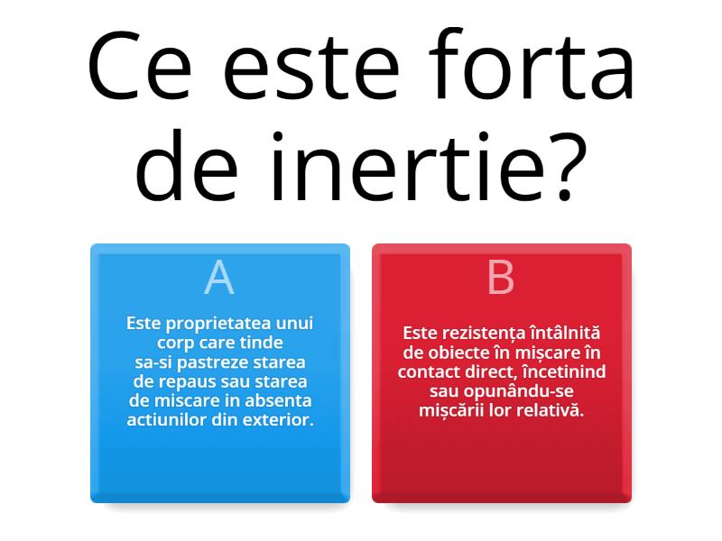 Forta de Inertie - Quiz