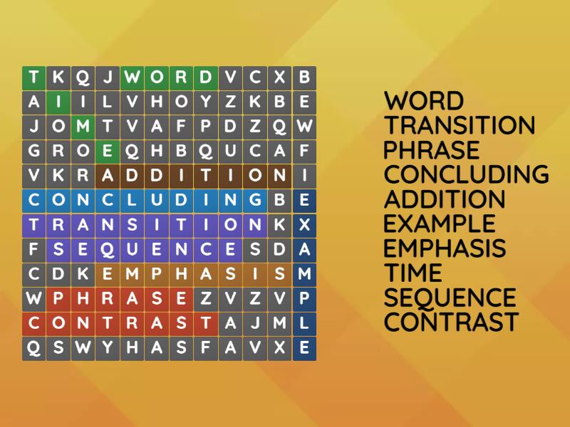 7th Transition Wors - Wordsearch