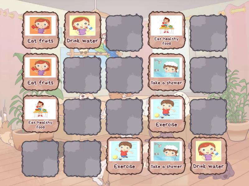 Healthy habits Memory game - Matching pairs